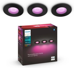 Stropní světlo philips hue xamento bodové černá 3ks
