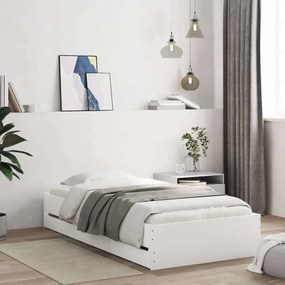 vidaXL Rám postele se zásuvkami 75 x 190 cm kompozitní dřevo [3207331] Barva: Bílá