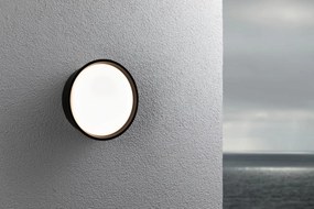P 94696 LED venkovní nástěnné svítidlo Platomo IP44 kruhové 180mm 3000K 14,5W 230V černá umělá hmota - PAULMANN