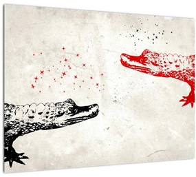 Skleněný obraz - Krokodýli (70x50 cm)