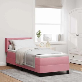 Postel s boxspringem s čelo Růžová 200 x 80 cm samet 3341389