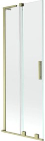 Mexen Velar L, 2-křídlová posuvná vanová zástěna 70 x 150 cm, 8mm čiré sklo, zlatý matný profil, 896-070-003-01-55