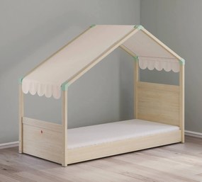Čilek Dětská postel se stříškou  90x200 cm Montes Natural béžová