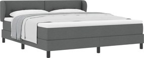 Postel s boxspringem s čelo Tmavě šedá 180 x 200 cm textil 3340039