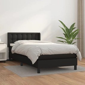 vidaXL Box spring postel s matrací 100x200 cm umělá kůže [3130764] Barva: Černá