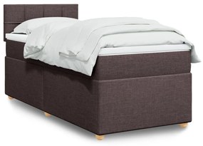 Box spring postel s matrací tmavě hnědá 90x190 cm textil
