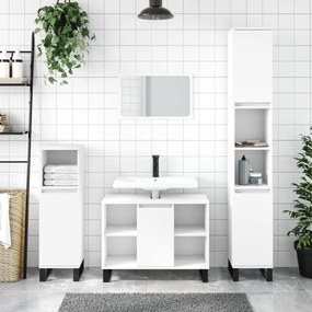Koupelnová skříňka bílá 80 x 33 x 60 cm kompozitní dřevo - Default Title