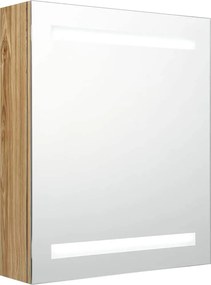 LED koupelnová skříňka se zrcadlem dub 50 x 14 x 60 cm 326484
