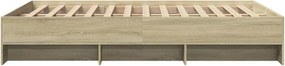 Rám postele bez matrace dub sonoma 120x190 cm kompozitní dřevo 3295697