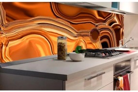 DIMEX | Fototapeta do kuchyně Kapalný chromový bronz KI-180-102 | 180 x 60 cm | metalická, hnědá