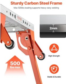 Svařovací stůl 111,8 × 53,3 cm 226,8 kg skládací pracovní stůl s nastavitelnou