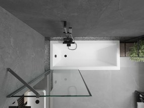 Mexen Next, 1-křídlová vanová zástěna 70 x 150 cm, 6mm čiré sklo - černý vzor, ​​grafitová, 895-070-000-00-70-95