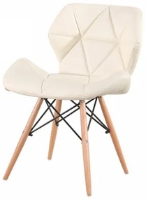 Jídelní židle kožená bílá Alfa 3170