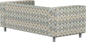 Potah na pohovku IKEA  Karlanda 3-místná nerozkládací, krátký barva modrá látka pletený vzor, vzorované