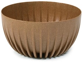 PLASTOVÝ KVĚTINÁČ STRIPPED ECO 16X30 CM HNĚDÁ