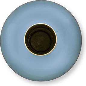 Pip Studio kovová váza s úzkým hrdlem, 33cm, světlá modrá (Střední váza ze smaltovaného kovu s lesklé světle modré)