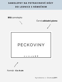 PECKOVINY - Samolepka s rámečkem na dózy do lednice, 6 x 4 cm