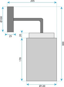 Toolight Toolight, nástěnné svítidlo 1xE27, APP1814-1W, černá-kouřové sklo, OSW-00664