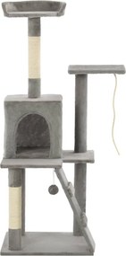 Škrabadlo pro kočky se sisalovými sloupky 120 cm šedé 170590
