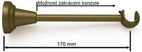 GARNÝŽE-HEBR Garnýž Torino zlatá antik jednoduchá 190 cm