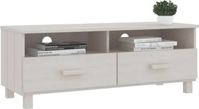 TV stolek HAMAR bílý 106 x 40 x 40 cm masivní borovice 340469