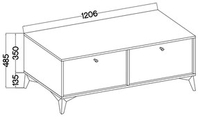 TOKYO 1 c | TV stolek RTV 302 | 120,6 cm | černá grafit/zlatá