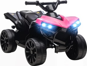 AIYAPLAY Dětská čtyřkolka elektrická 6V, dětská čtyřkolka s funkcí vpřed-zpět, hudbou, LED světlomety, růžová