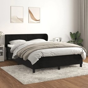Box spring postel s matrací černá 140x200 cm samet 3127555