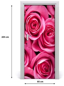 Samolepící fototapeta na dveře růžová růže 85x205 cm
