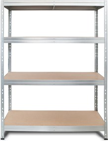 Kovový regál RIVET PRO 180x120x60 DTD dřevotříska 4 úrovně pozinkovaná