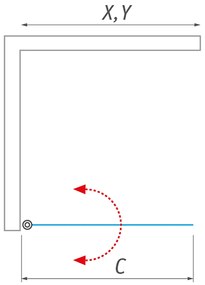 Roth Limaya Line čtvercový sprchový kout 100 x 100 x 196 cm brillant transparent LYE2/1000_LYE2/1000 Koupelny Bernold