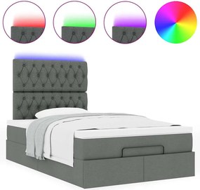 Osmanský rám postele s matrací tmavě šedá 120x190 cm textil 3314073
