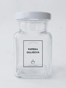 Samolepka na kořenky PAPRIKA GULÁŠOVÁ průhledná 3 × 4 cm tučné písmo