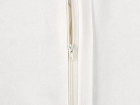 Bavlněný polštář se vzorem listů 30 x 50 cm bílý/zlatý NERIUM Beliani