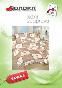 Dadka Povlečení bavlna Tulipán světle hnědý 140x200, 70x90 cm