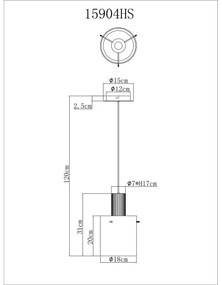 Globo 15904HS - Lustr na lanku TULIVAR 1xE27/40W/230V pr. 18 cm šedá