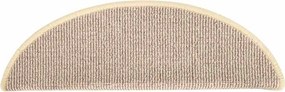 Schodové rohože 15 ks 56 x 17 x 3 cm bílé a hnědé, půlkulaté 149852