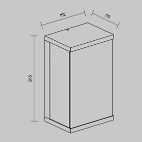M O021WL-L10B3K Nástěnné svítidlo Baker Street 3000K 10W teplá bílá 420lm černý hliník IP65  - MAYTONI
