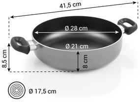 Pánev hluboká BRAVA ø 28 cm, 2 úchyty