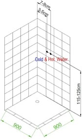 BPS-koupelny Hydromasážní box HYD-LI100, 90x90 cm, kartáčovaný chrom/transparent