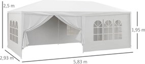 Outsunny Zahradní Stan 6x3 m Odnímatelný Zahradní Altán se 4 Okny a 2 Zipovými Dveřmi, 6 Bočními Stěnami a Voděodolným Pavilonem pro Terasu, Patio a …