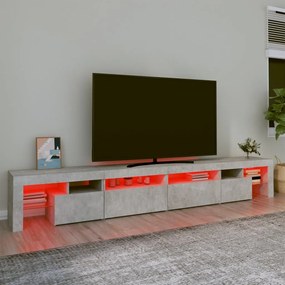 TV skříňka s LED osvětlením betonově šedá 260x36,5x40 cm 3152821