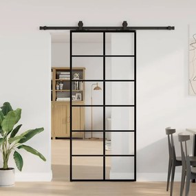 Posuvné dveře se sadou kování černé 90x205 cm ESG Glass 3375791