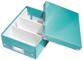 Tyrkysově modrý box s organizérem Leitz Office, délka 28 cm