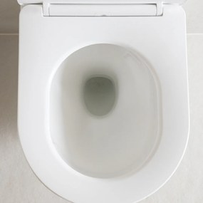 Laveo Laveo, závěsný set pod omítku Akan + závěsná WC mísa Desna s toaletním sedátkem z duroplastu, Vortex splachování, bílá lesklá, LAV-SETDESNABK