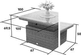 DEOKORK Ratanová variabilní sestava MALIBU  pro 6 osob (cappuccino)