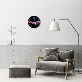Skleněné hodiny kulaté Abstrakce kouře fi 30 cm