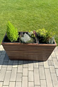 Květináč ELEMENTO, dřevo akácie, šířka 95 cm, hnědý