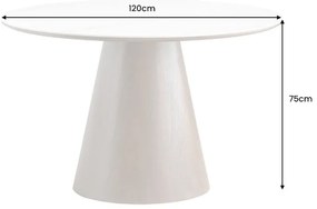 Invicta Hnědý jídelní stůl UNIQUE ø120 cm bílý mramor 45144