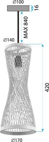 Toolight Natural, závěsné stropní svítidlo 1xE27 APP1637-1CP, přírodní hnědá, OSW-05107
